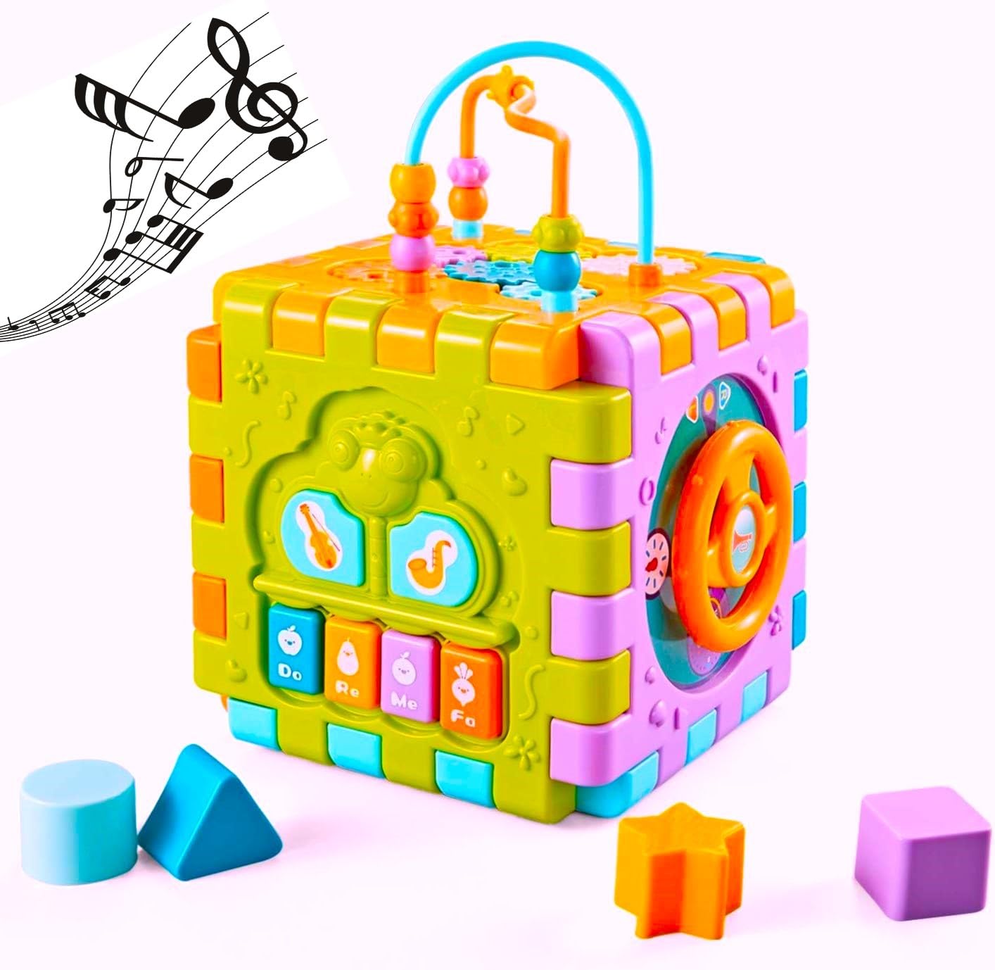 GoldiMec Activity Cube Baby Toys 6 in 1 Multi-Purpose Educational ...