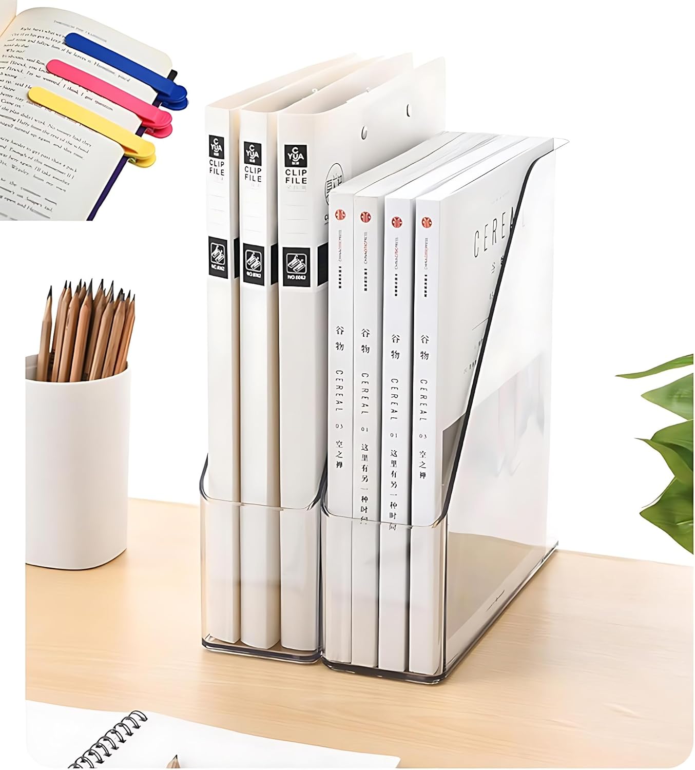 Amazon.com: 2-Pack Clear Acrylic Magazine File Holders – Desktop ...