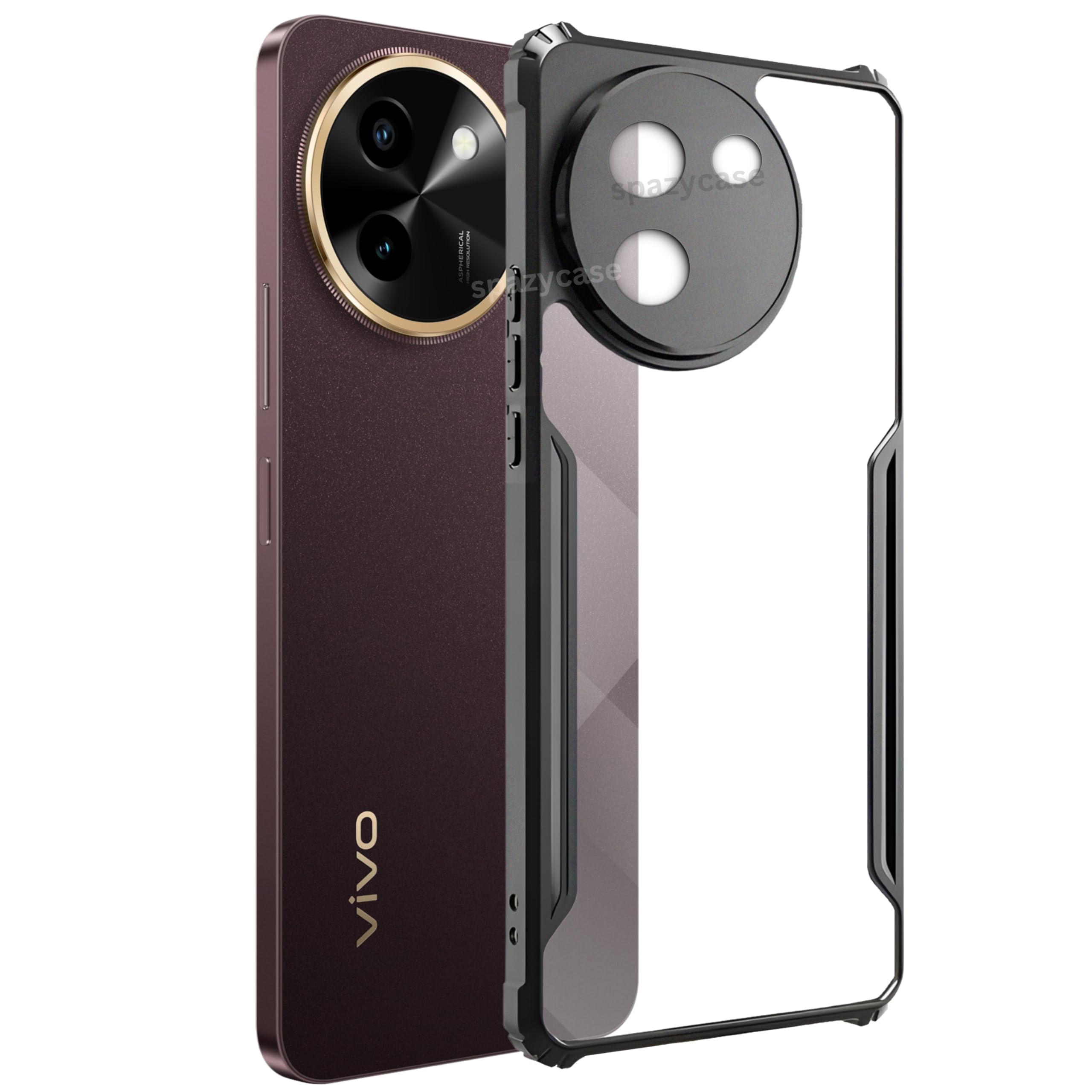 Spazy Case® Vivo T3x 5G Back Cover | Transparent Crystal Clear Hard PC ...