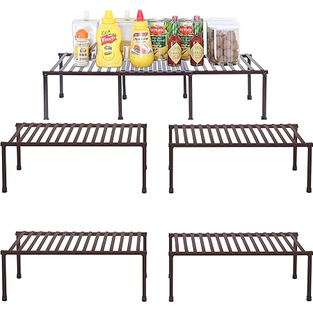 Amazon.com: STORAGE MANIAC Set of 4 Kitchen Rack, Expandable Kitchen ...