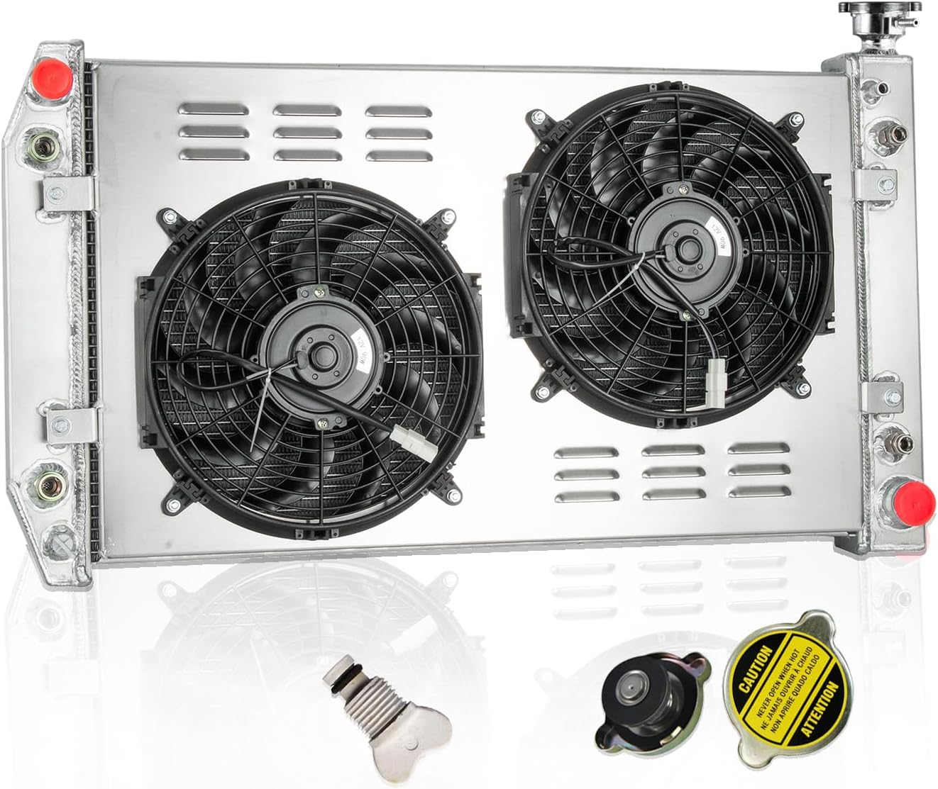 Amazon.com: ALLOYWORKS 3 Row All Aluminum Radiator Shroud Fan Relay Kit for 1988-1999 Chevy GMC ...