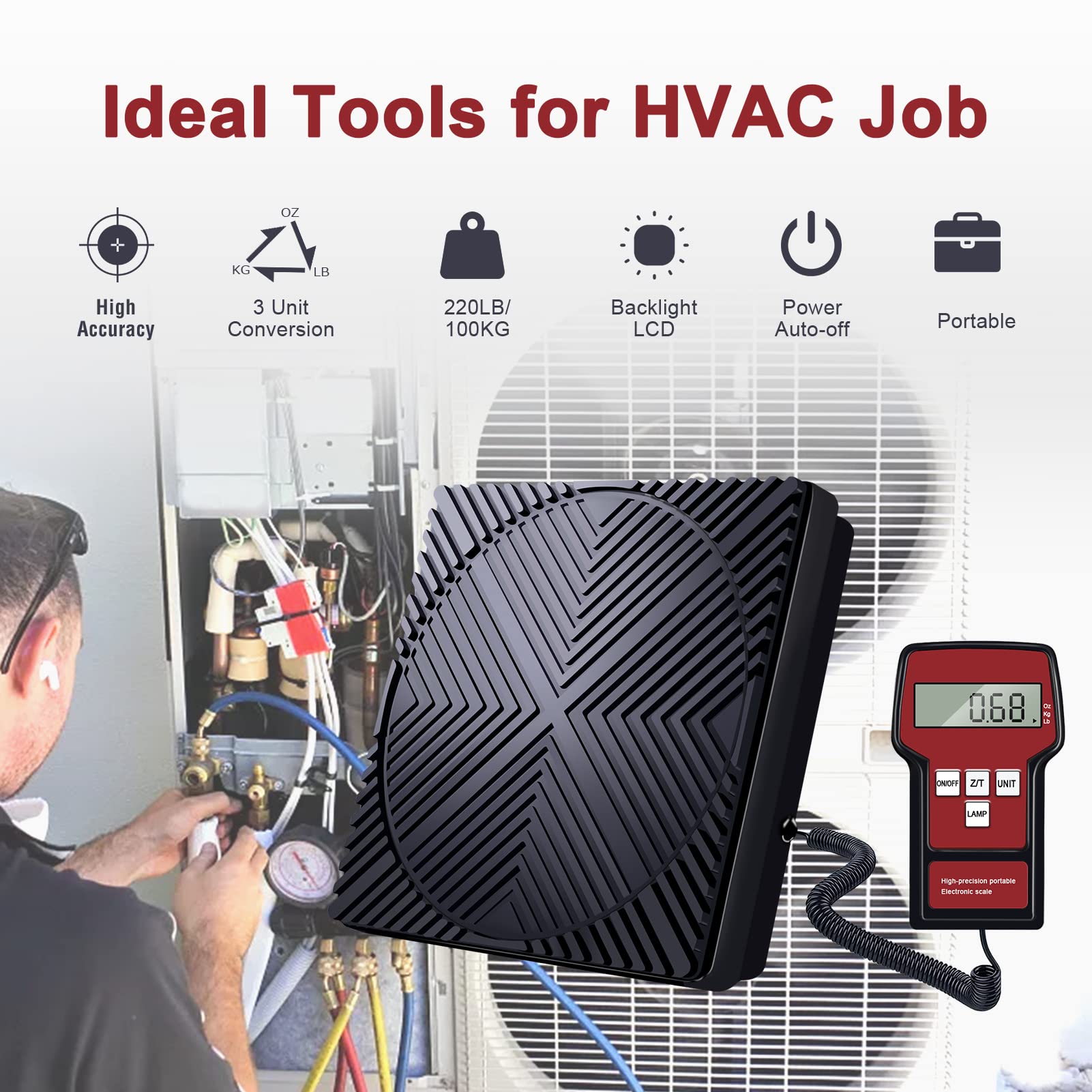 Snapklik.com : Simbow ACS-100A Refrigerant Scale HVAC, Charging ...