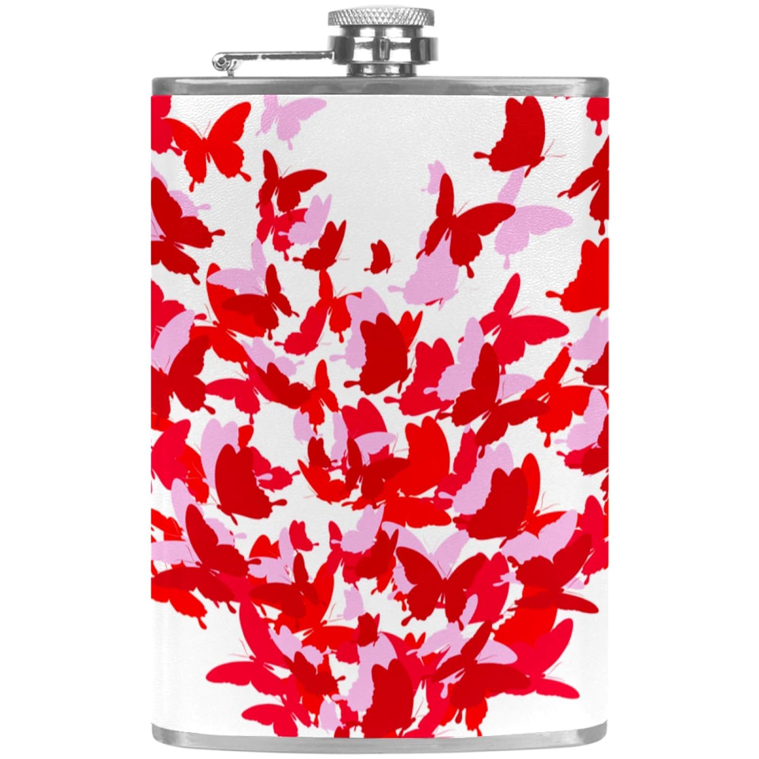 Buy 8oz Flat Liquor Flask and Funnel, Stainless Steel - Whiskey Flask ...