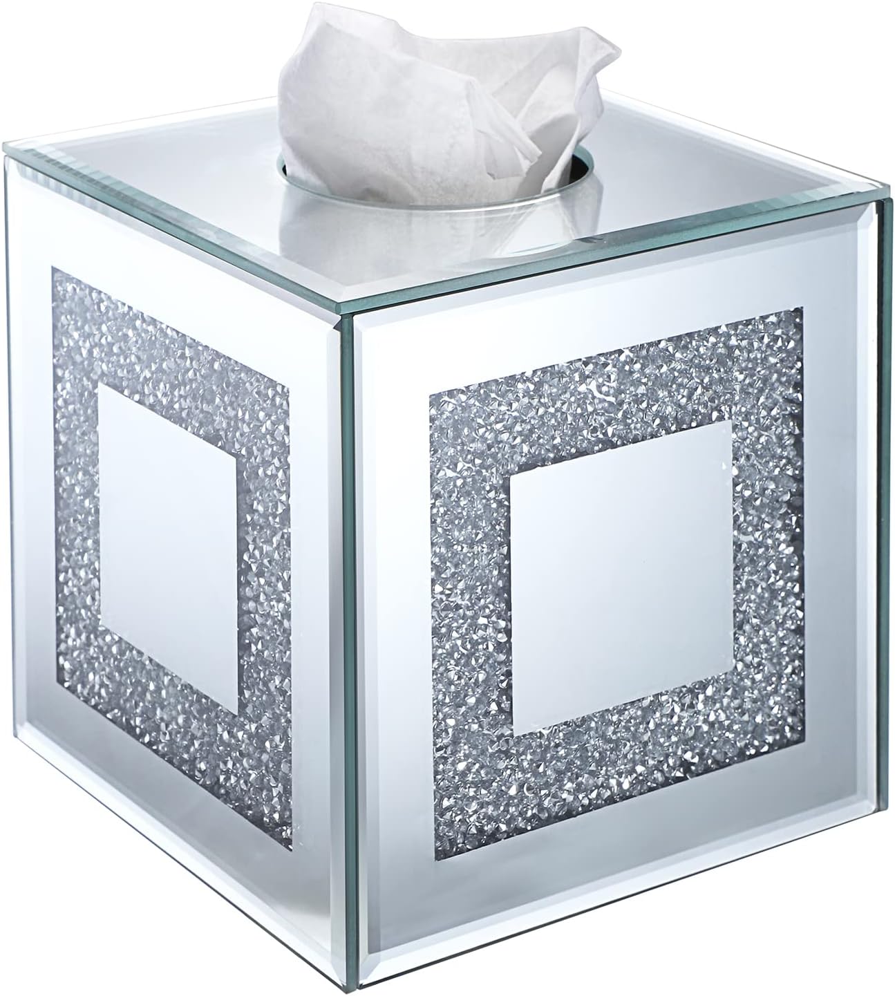 Amazon.com: Kokone Tissue Box Cover Square Glass Mirrored Tisse Box ...