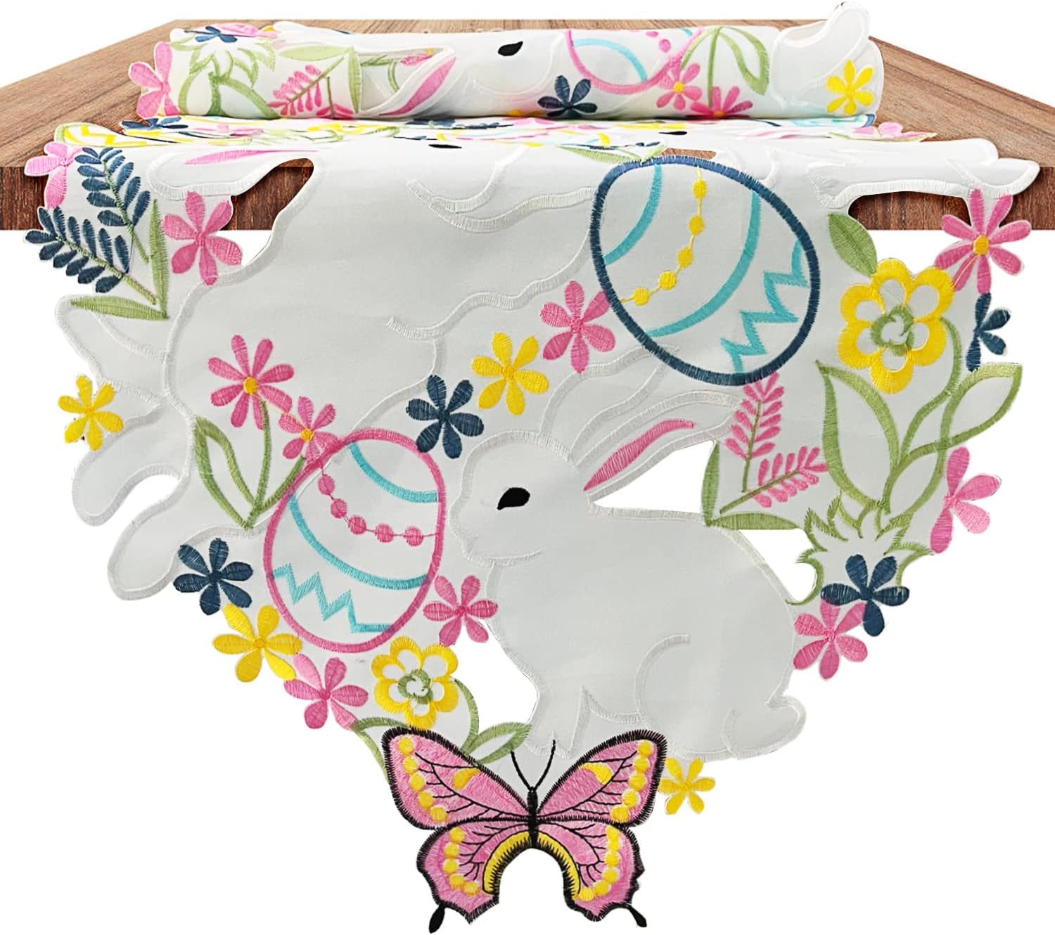 Amazon.com: Arciveberg Spring Easter Table Runner with Cutwork ...