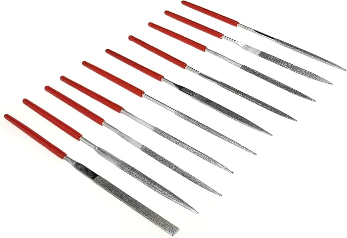 SE 73810DF 10-Piece Mini Diamond Needle File Set, 150 Grit - Assorted ...