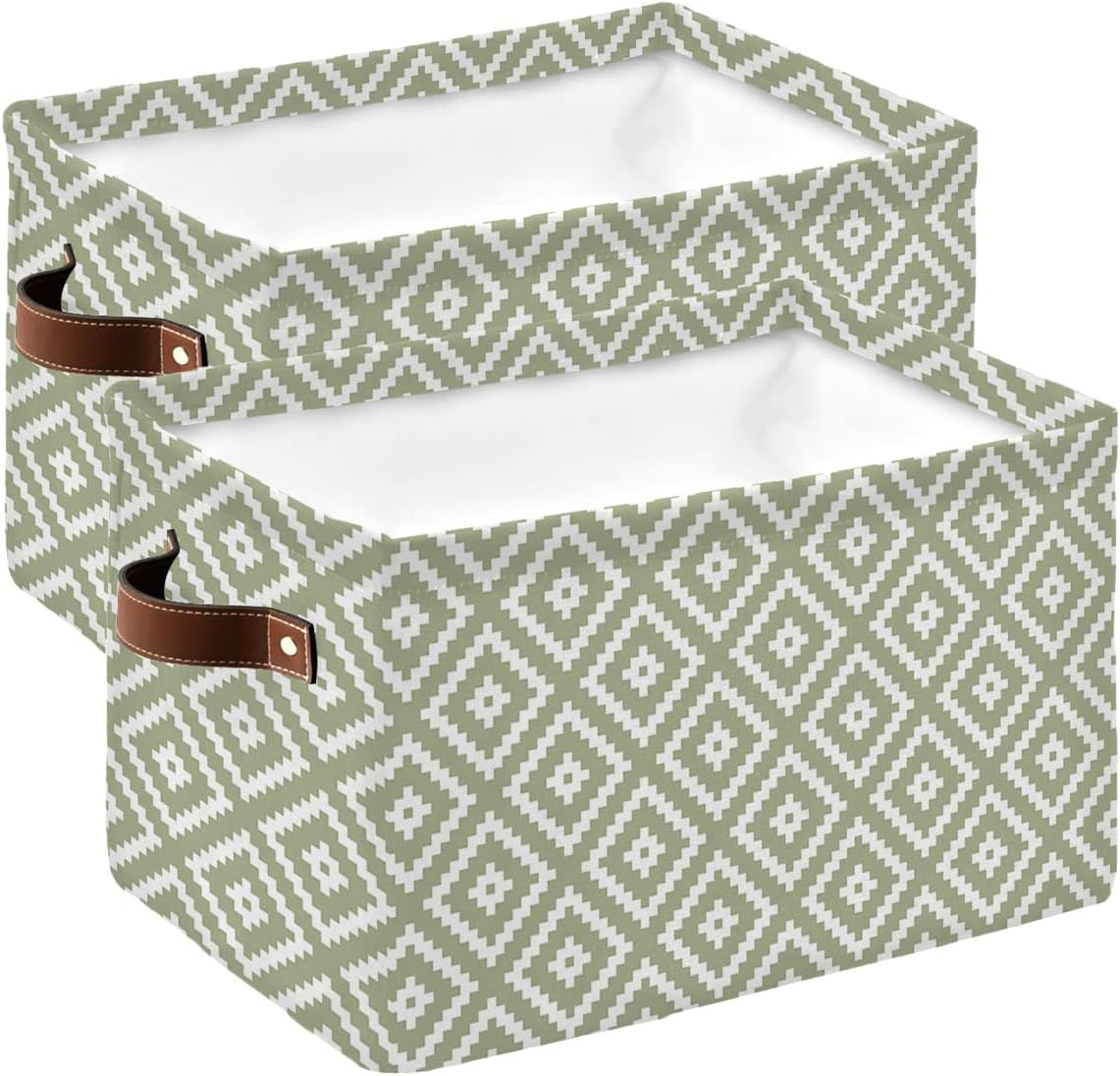 Amazon.com: Sage Green Large Storage Baskets Bins Modern Abstract ...