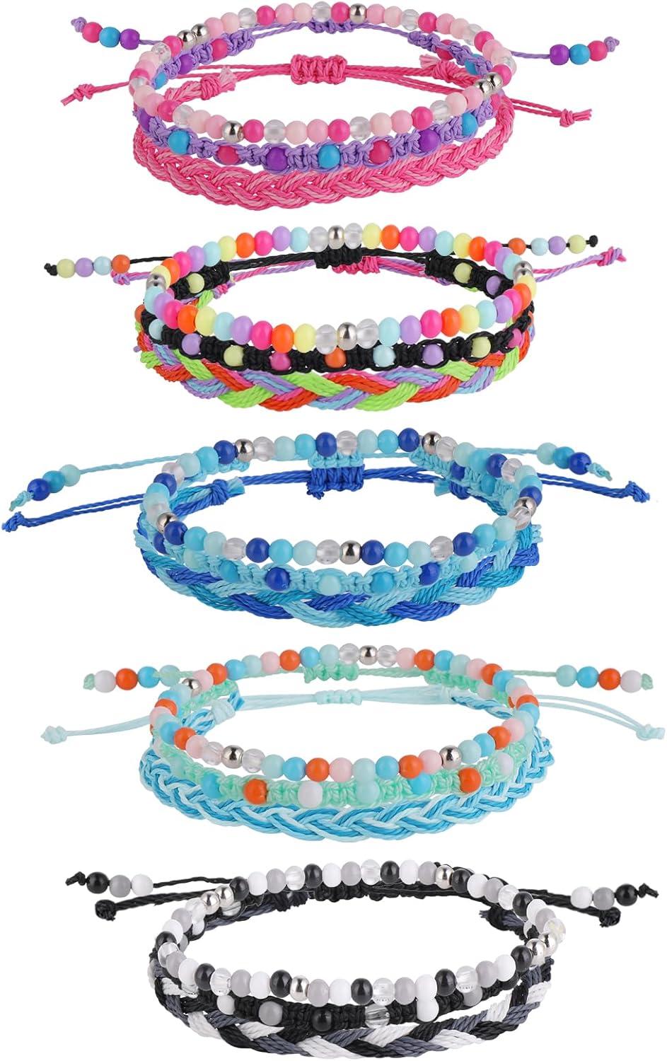 Amazon.com: Yolev 15Pcs Boho Hair Ties Bracelet, Elastic Ponytail Cute ...
