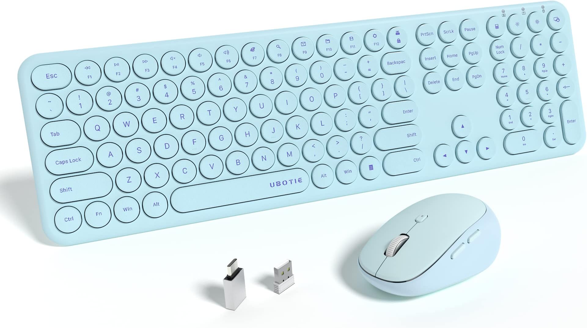 Amazon.com: surmen Blue Keyboard and Mouse Wireless, Cute Wireless ...