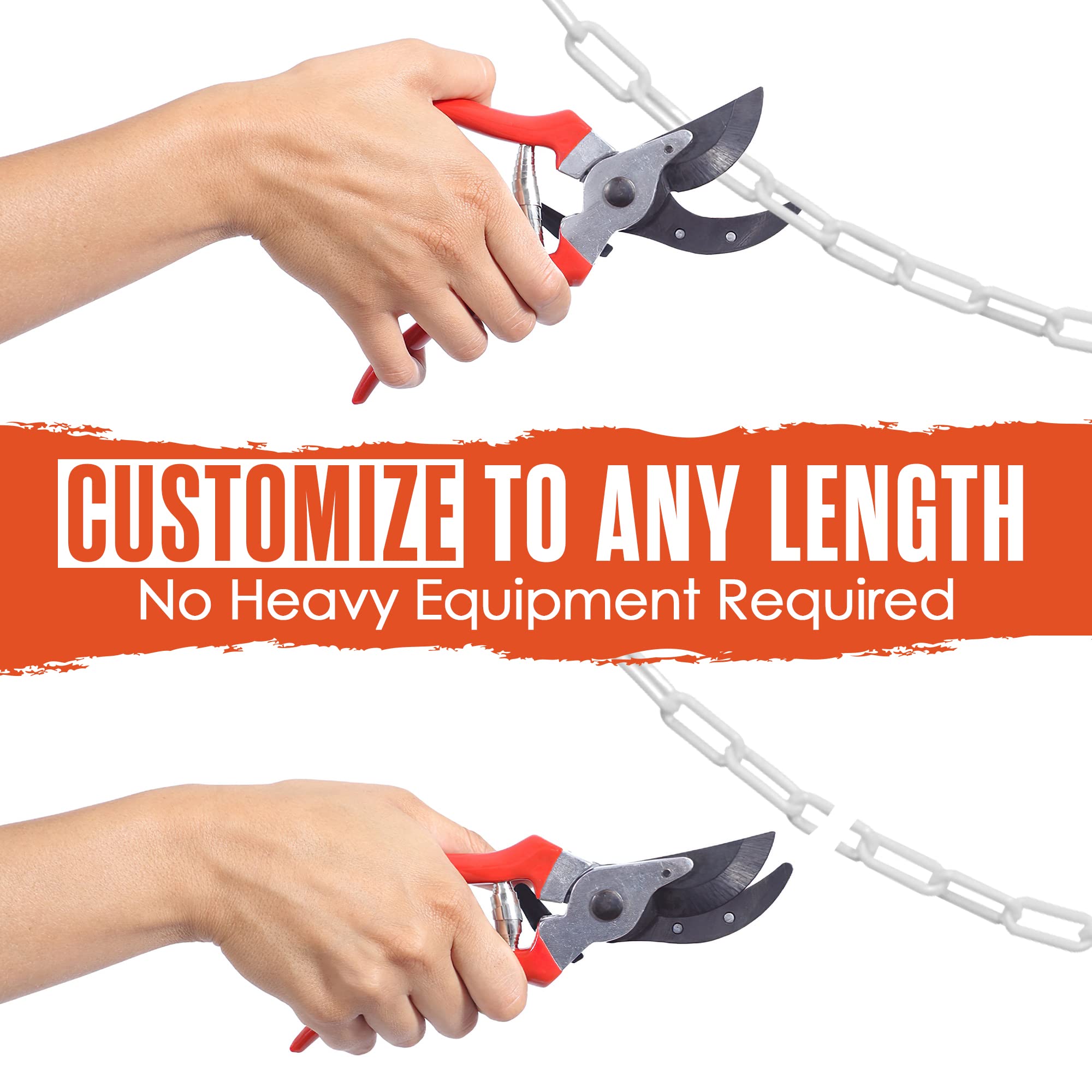 Snapklik.com : Plastic Chain, Safety Barrier, 2" Links, Light Weight ...