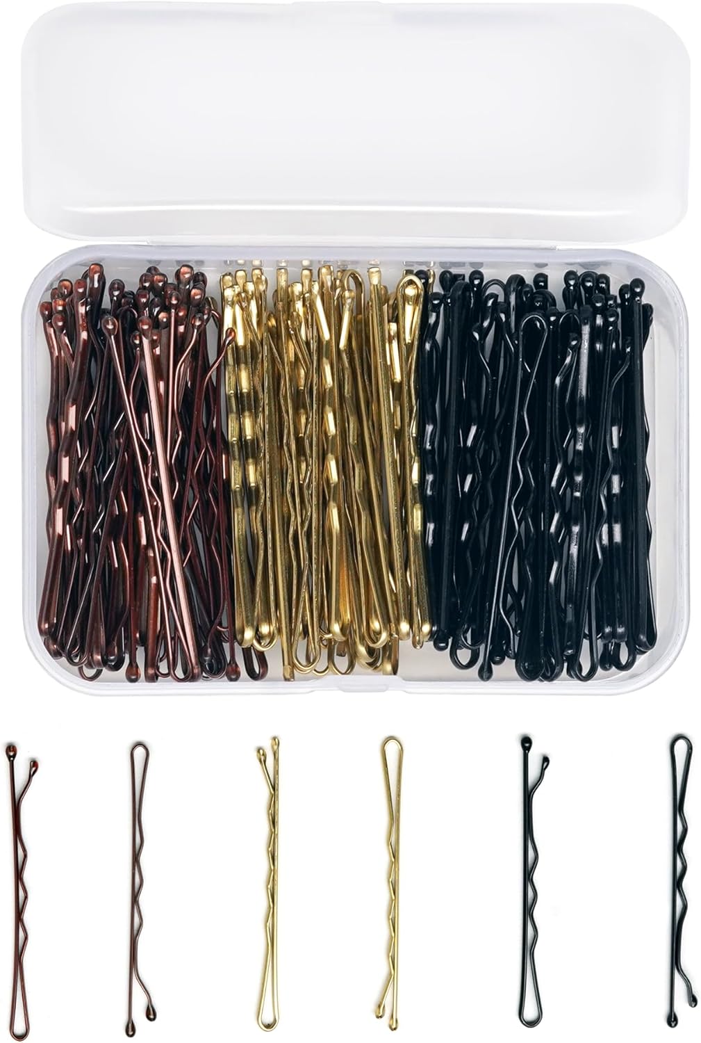 Biribila Bobby Pins 150 Pcs, Black – 5cm Long Hair Grips with Storage ...