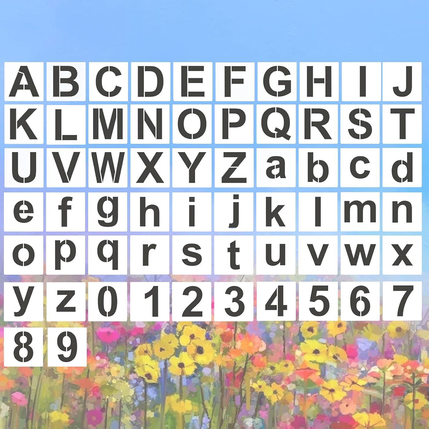 62pcs Letter Stencils for Crafts Reusable, Alphabet and Number Stencils ...