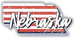 Amazon.com - Nebraska USA State Map Flag Sticker - Waterproof Vinyl ...
