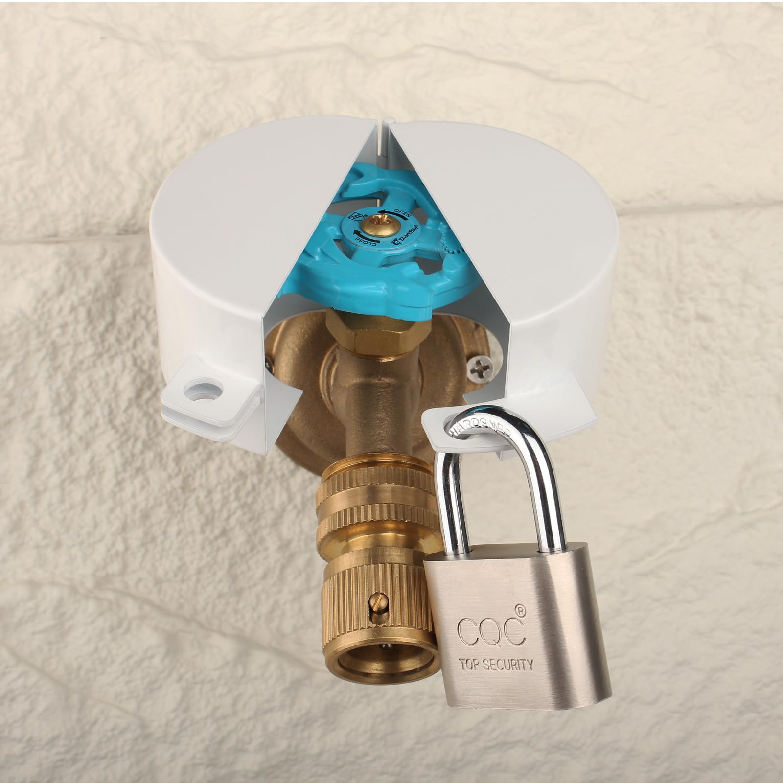 Amazon.com: Outdoor Faucet Lock,Water Spigot Lock, Metallic White(with ...
