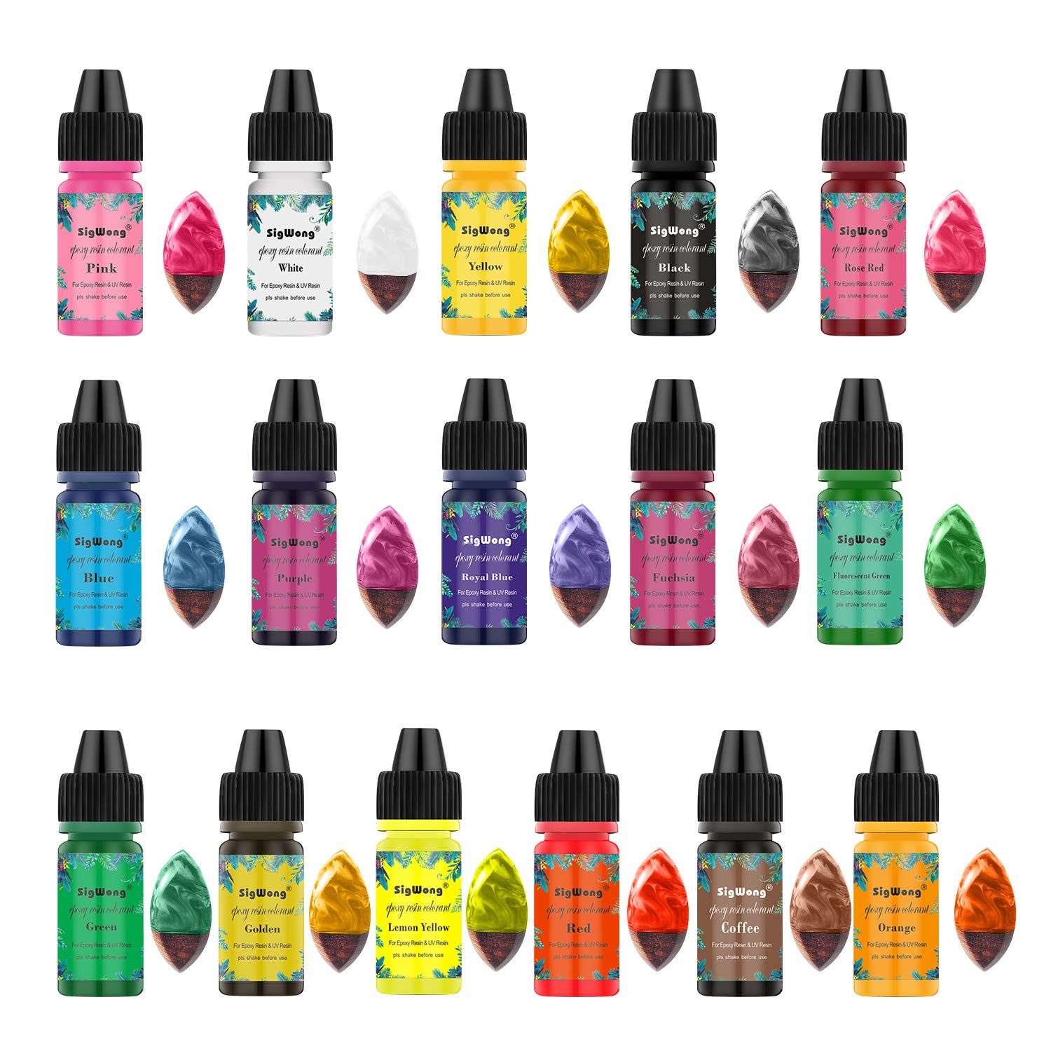 Buy Epoxy Resin Pigment - 16 Color Liquid Translucent Epoxy Resin ...