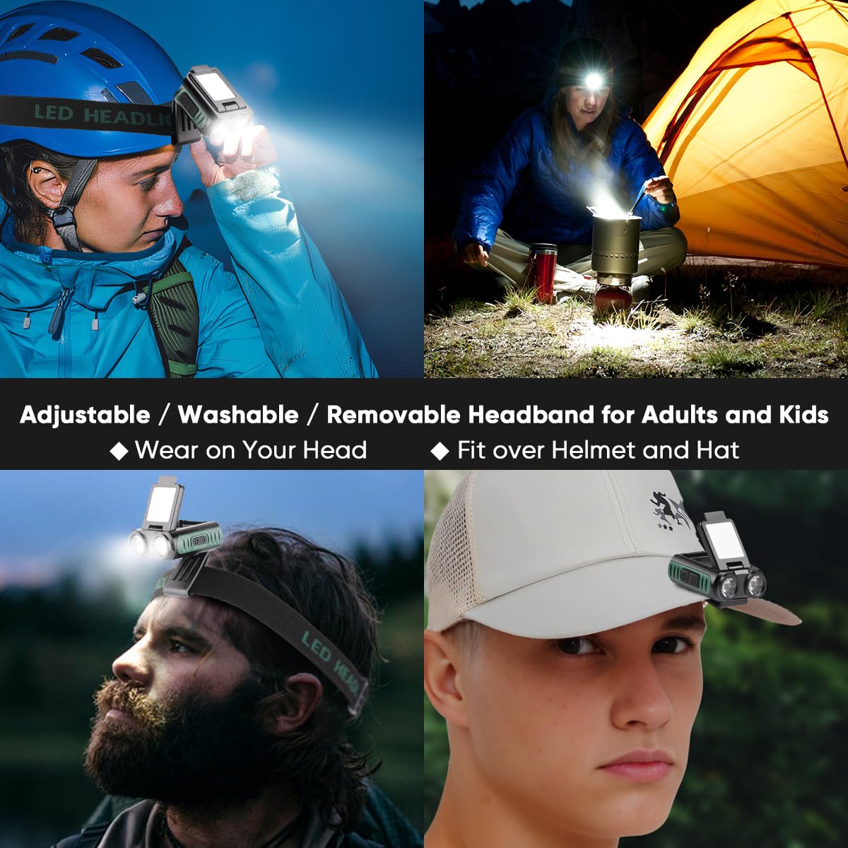 Snapklik.com : NAKCNM Hard Hat Light, Cap Lights Clip On Hat ...