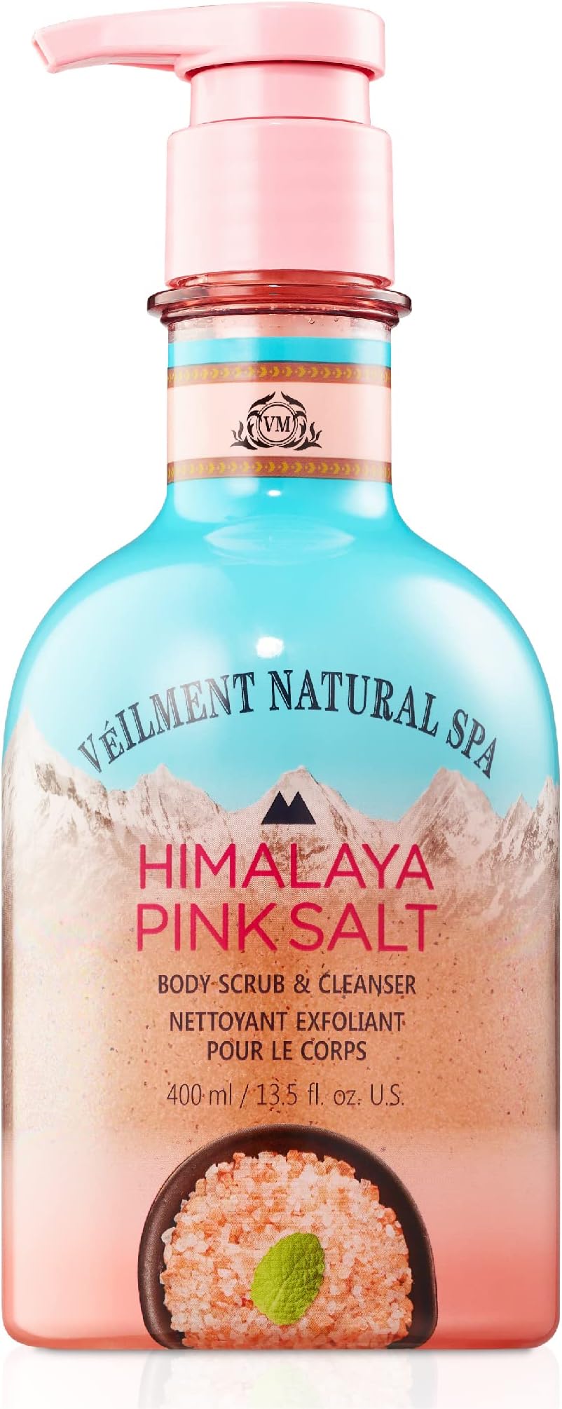 Amazon.com : VEILMENT NATURAL HIMALAYA PINK SALT SPA 2-in1 BODY WASH ...