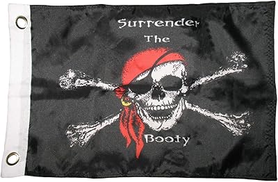Amazon.com : Flappin Surrender the Booty Pirate Flag, 12 by 18-Inch ...