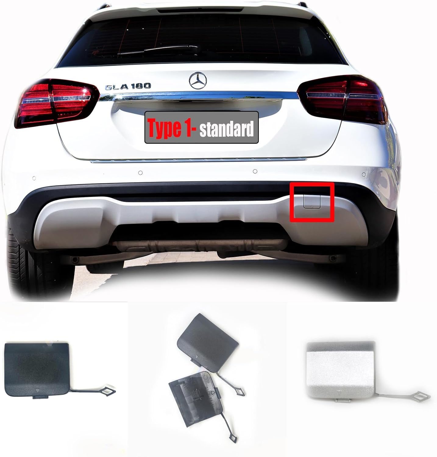 Amazon.com: Trimla Rear Tow Cover for 17-20 Mercedes Benz GLA X156 FL ...
