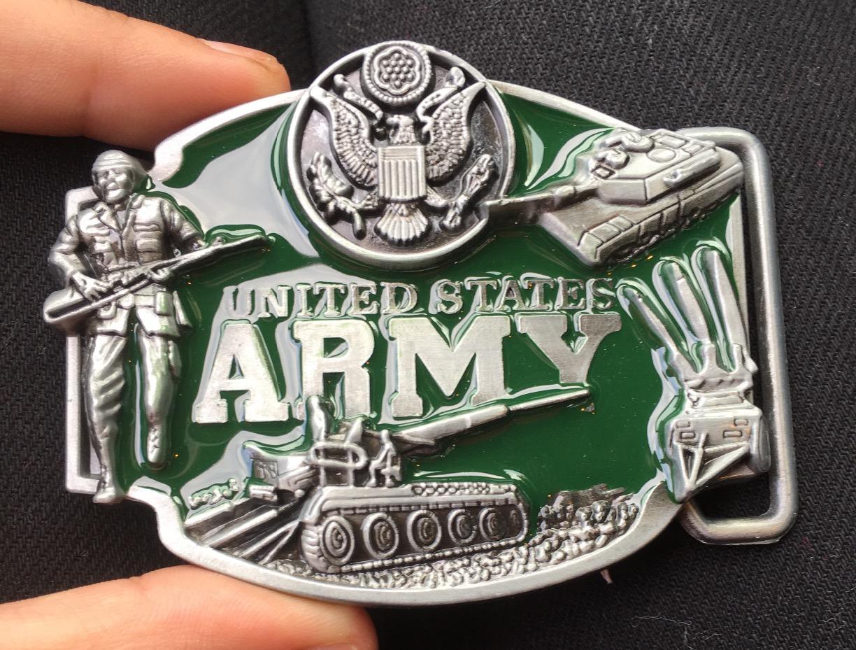 US ARMY METAL BELT BUCKLE at Amazon Women’s Clothing store