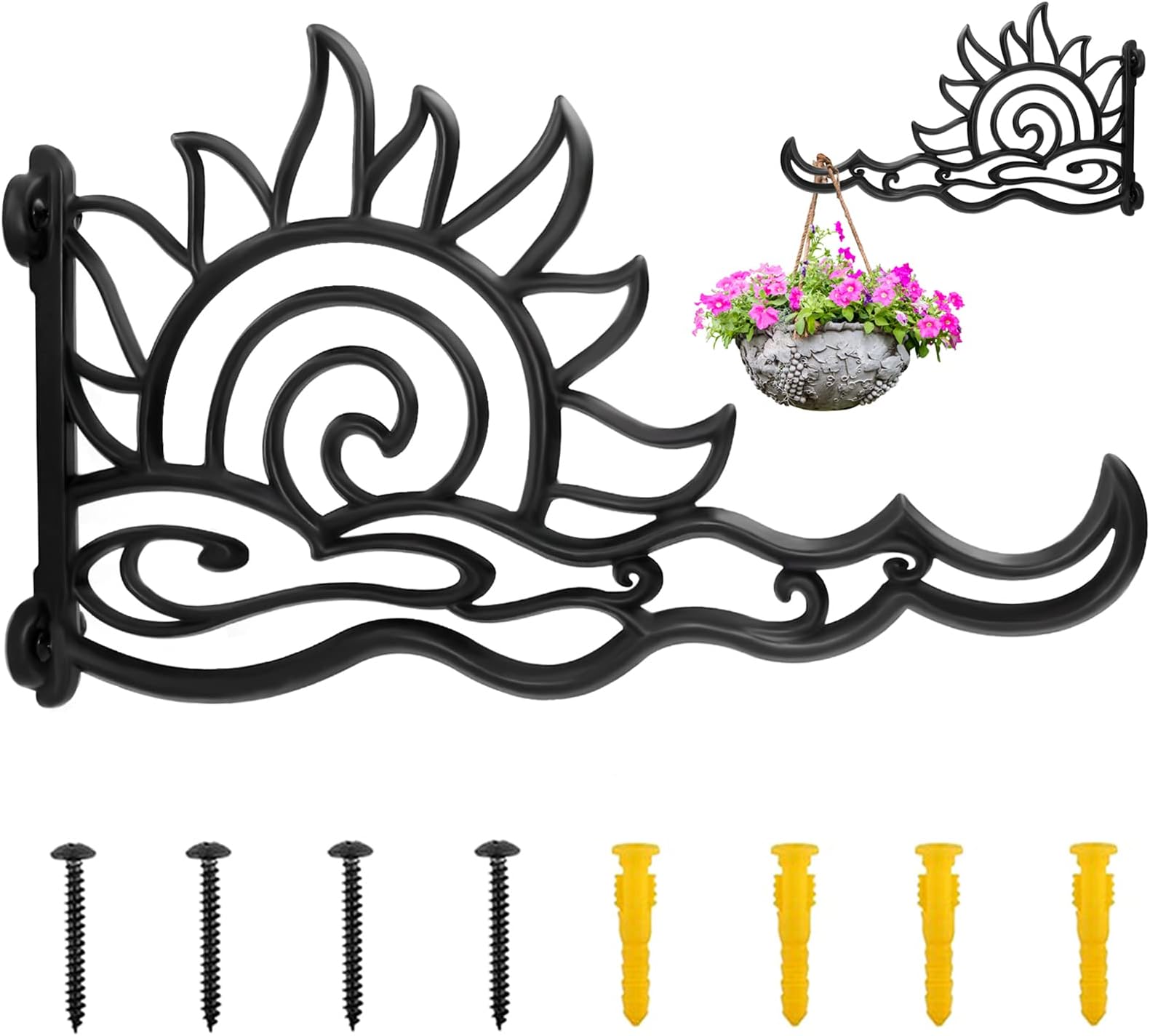 Amazon.com: 4 PCS Metal Hanging Hook Plants Brackets, 12 Inch Iron Wall ...