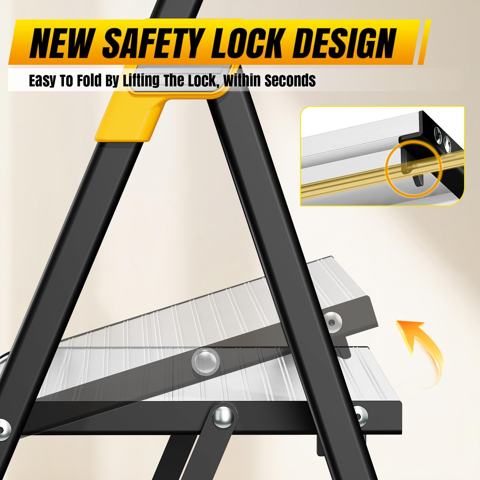 Snapklik.com : KINGRACK 5 Step Ladder, Aluminium Lightweight Folding ...