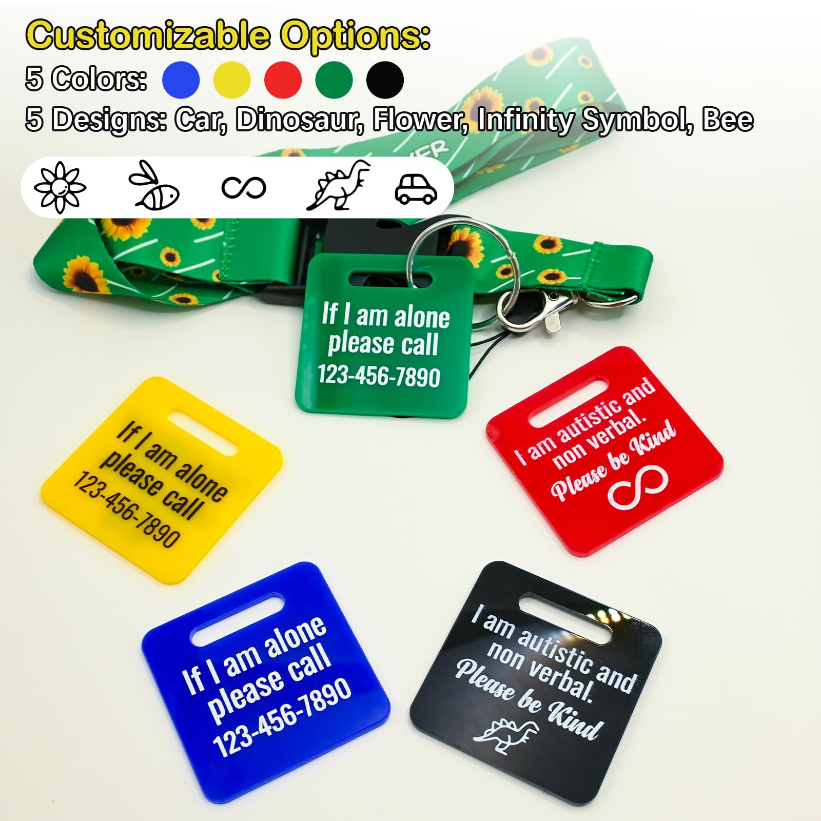 Snapklik.com : Custom Autism Safety Tag - Double-Sided Acrylic ...
