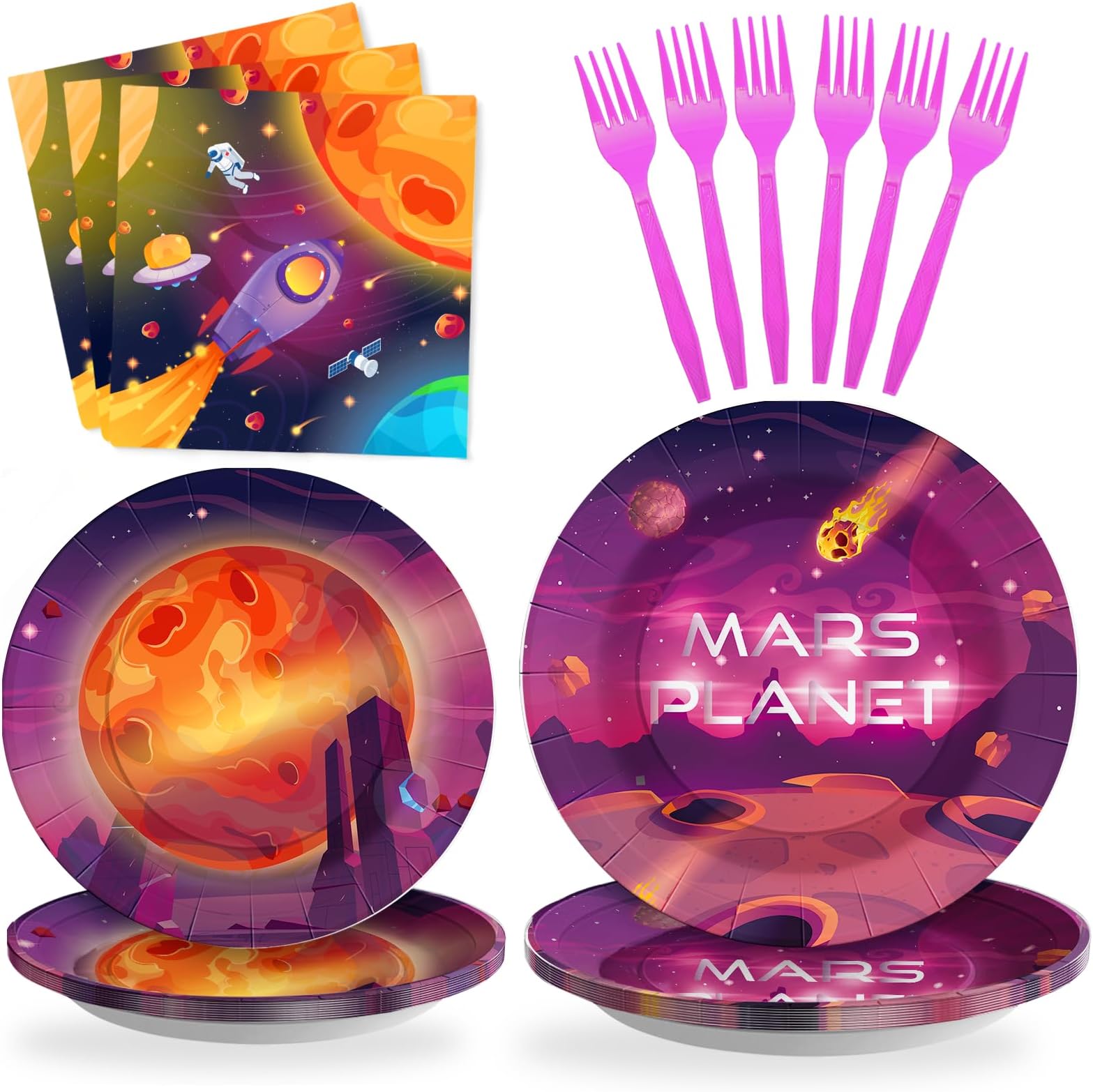 Amazon.com: WATINC 96pcs First Trip Around the Sun Space Party ...