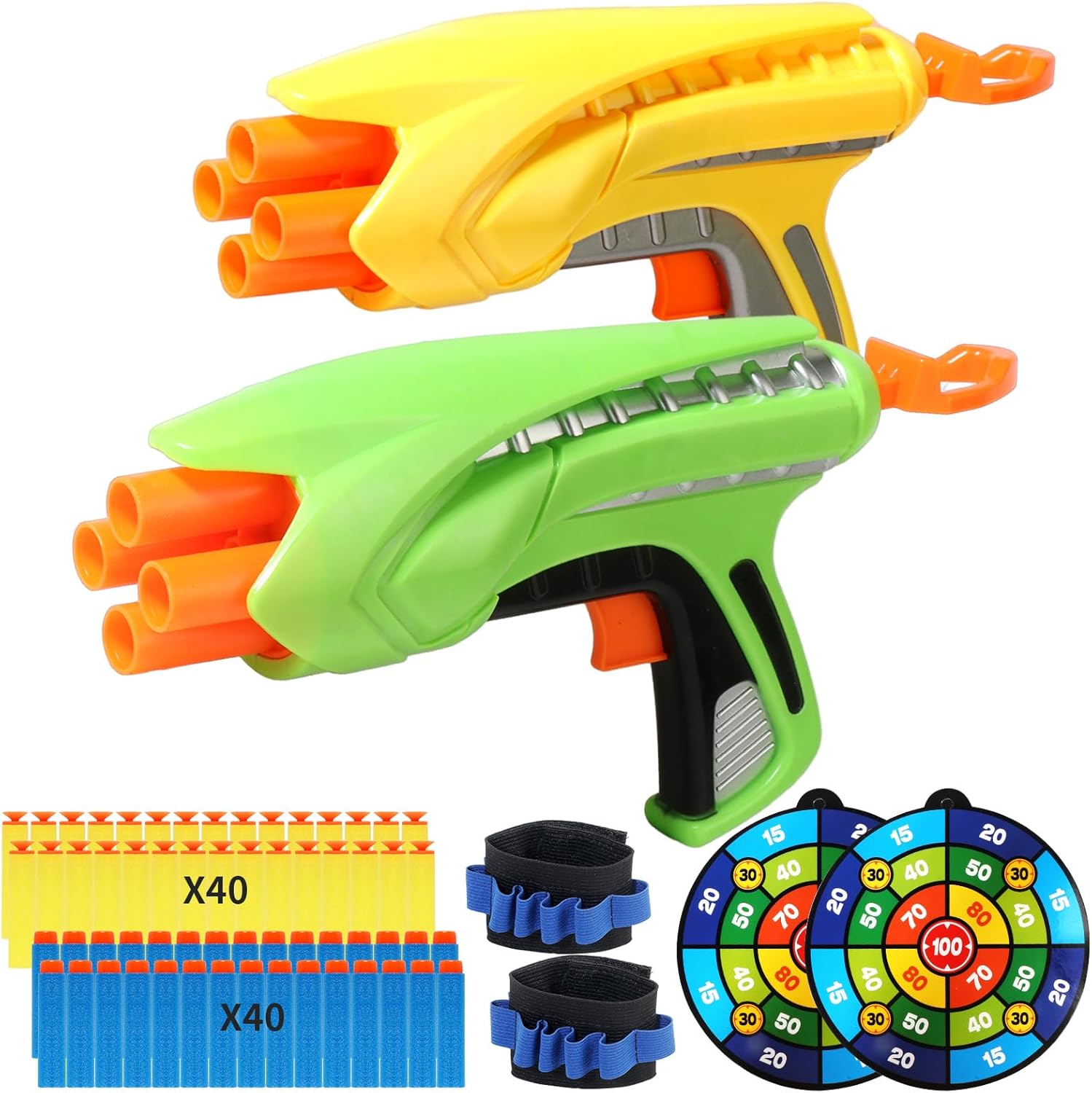 Amazon.com: 2 Pack Blaster Guns Compatible with Nerf Guns Bullets, Toy ...