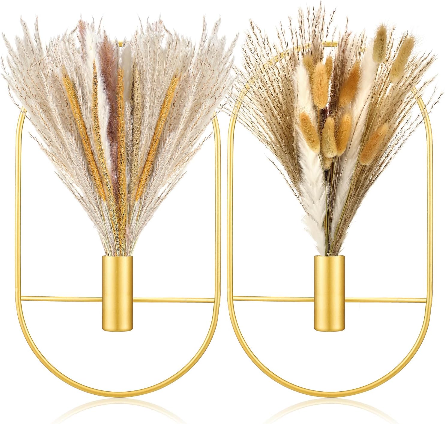 Amazon.com: Peryiter 2 Pcs Gold Wall Decor Boho Pampas Wall Decor ...