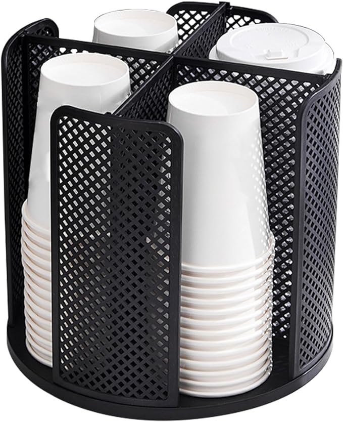Amazon.com: Yowmina Coffee Cup Dispenser, Rotatable Cup and Lid ...