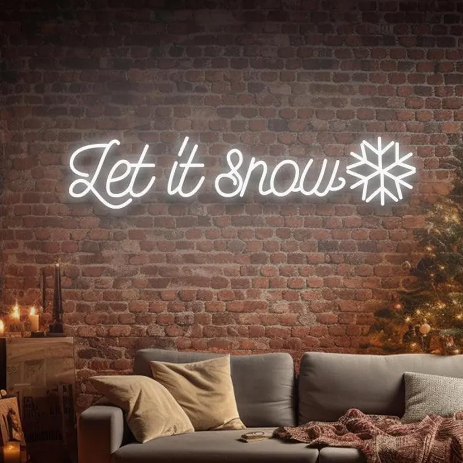 Amazon.com : Let It Snow Neon Sign Winter Led Sign Lighted Wall Art ...