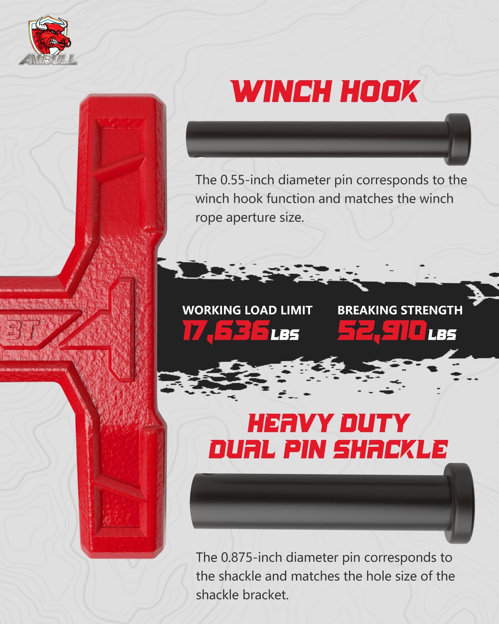 Snapklik.com : H-Shaped Towing Winch Shackle, Heavy Duty Winch Fairlead ...