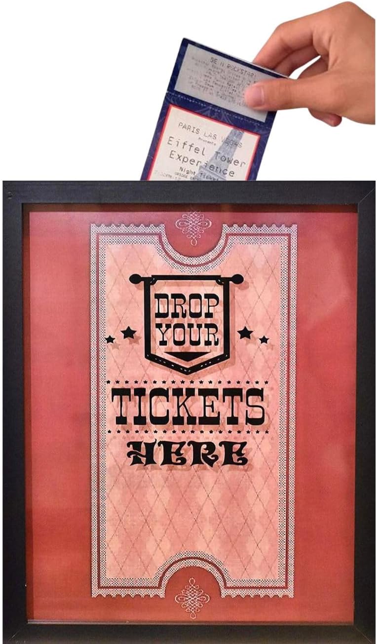 Amazon.com: 2 Pcs Drop Your Tickets Here Ticket Stub Shadow Box 7 x 9 ...