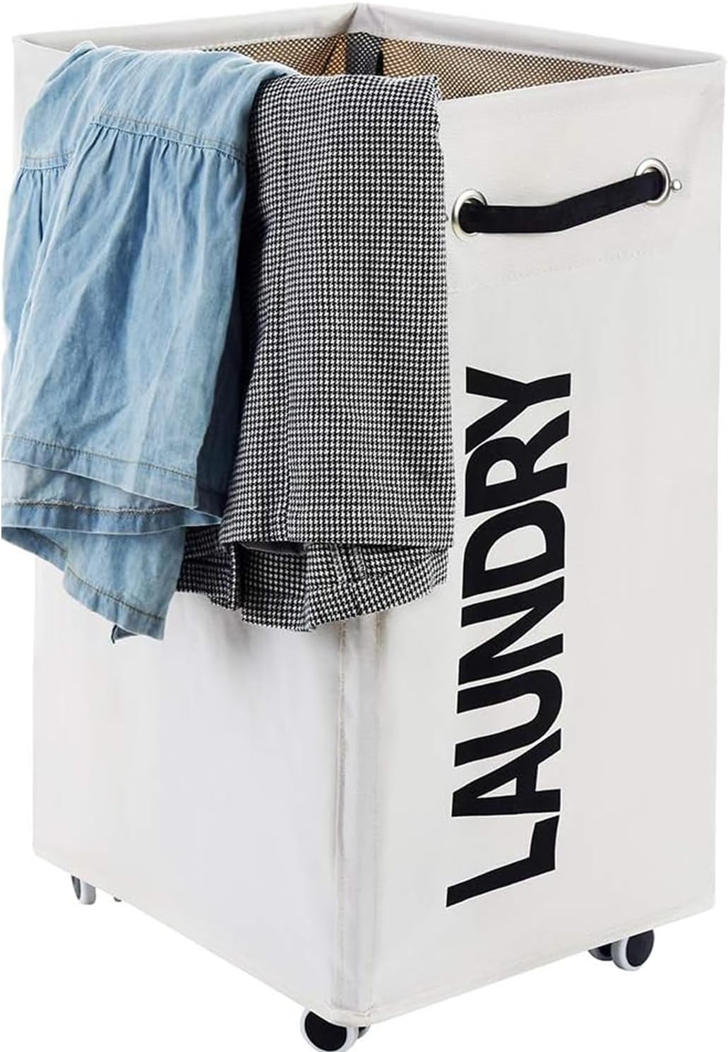 Amazon.com: Haundry 86L Large Collapsible Laundry Hamper with Wheels ...