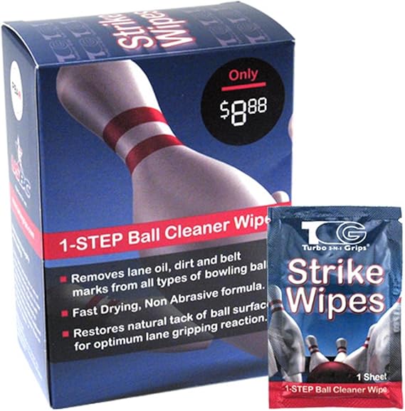 Amazon.com : Turbo Grips Strike Wipes Ball Cleaner- Box Of 25 : Bowling ...