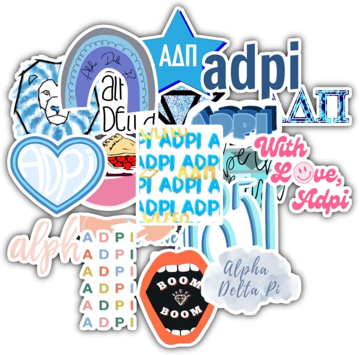 Amazon.com: 20 Pcs Stickers Packs Alpha Decal of Vinyl Pi Aesthetic to ...