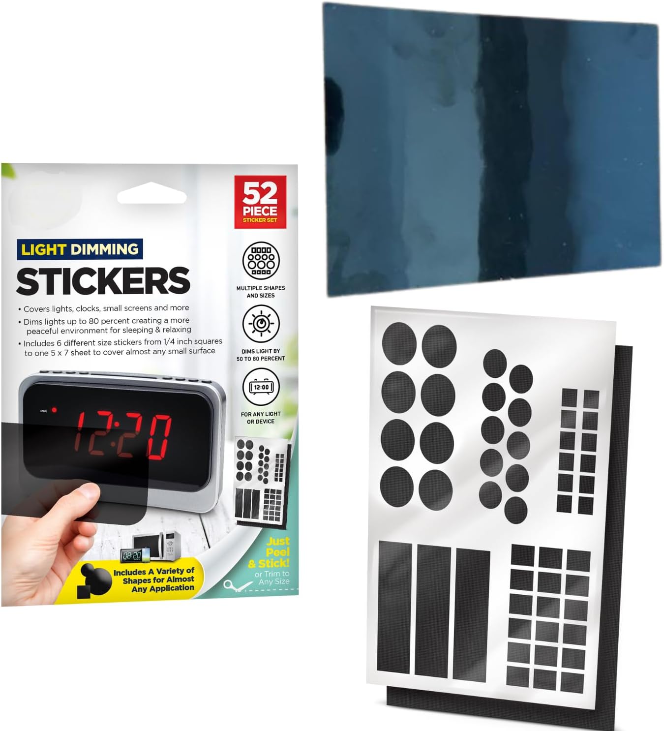 Amazon.com: 52 Piece LED Light Dimming Stickers, Black Stickers Set ...