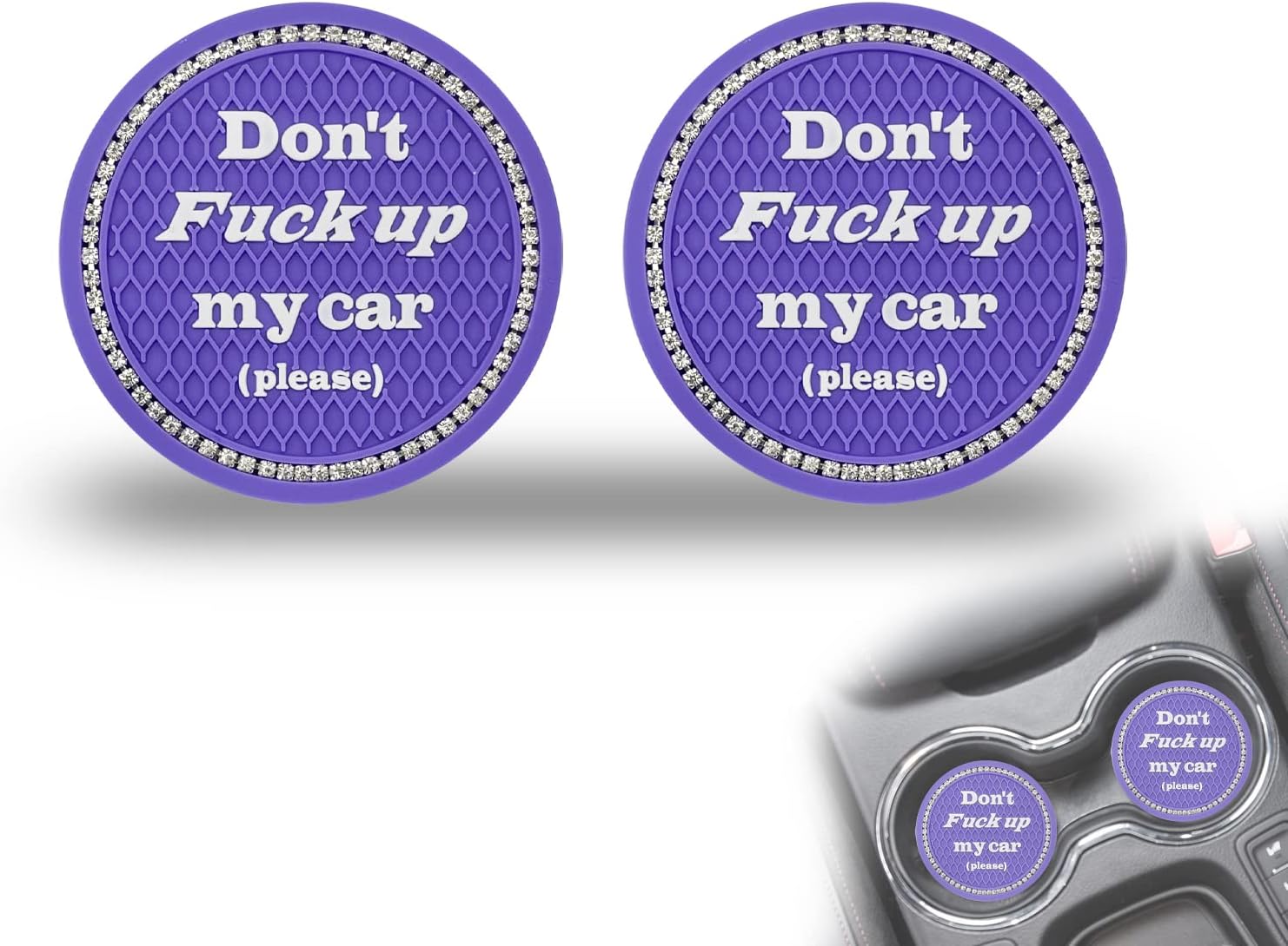 Amazon.com: SINGARO Car Cup Holder Coaster, Silicone Cup Holder Insert ...