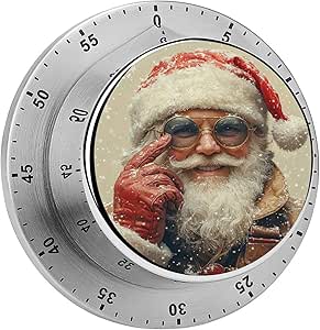 Amazon.com: Santa with Glasses Kitchen Timers for Cooking Swirling Snow ...