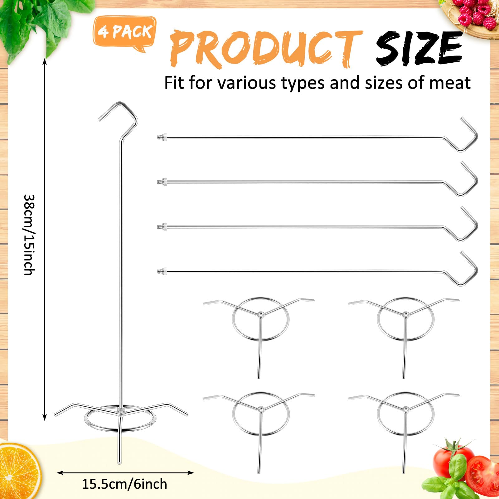 Snapklik.com : 4 Pack Thanksgiving Turkey Hanger For Smoker 15 Turkey ...