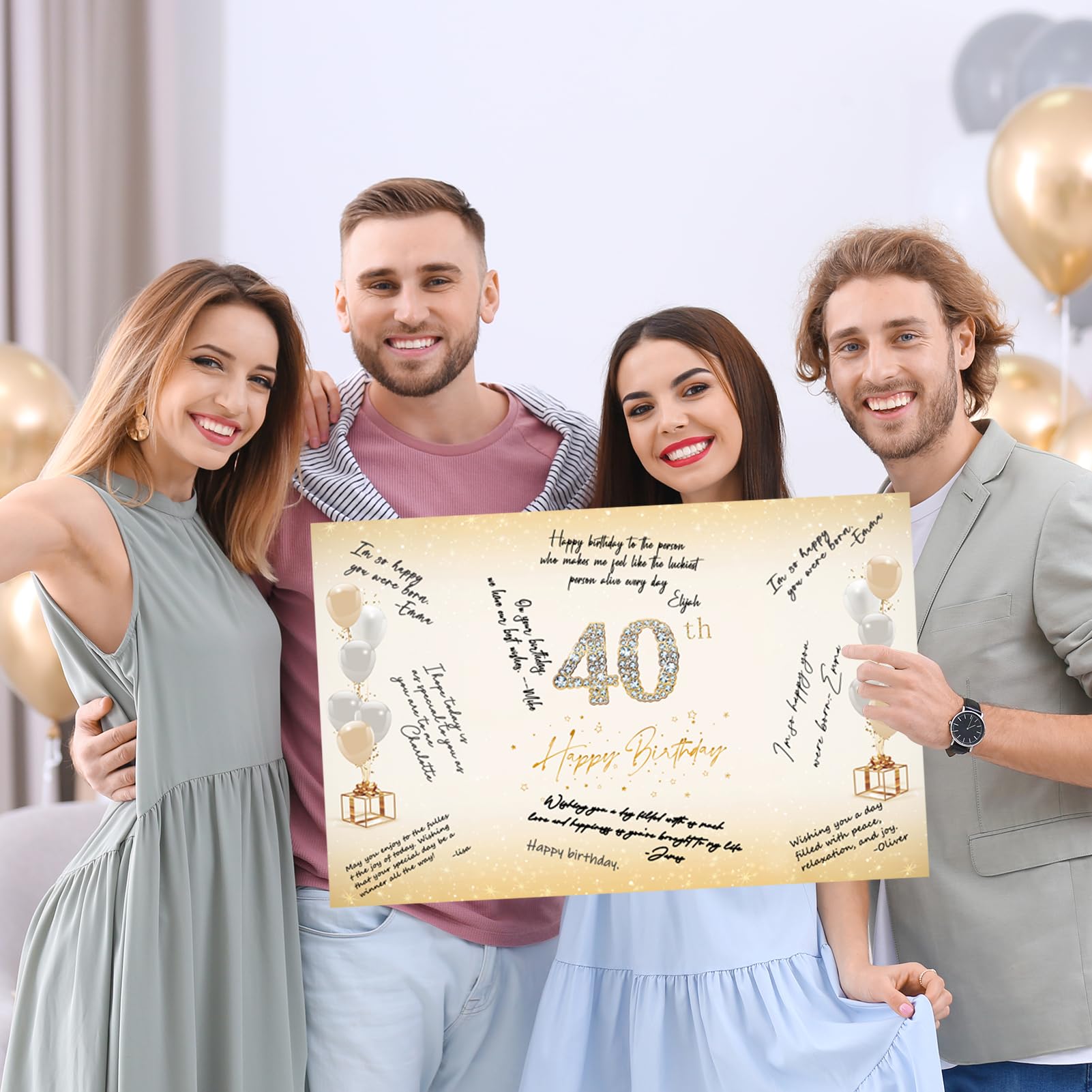 Snapklik.com : 40th Birthday Greeting Card, Jumbo Black And Gold ...