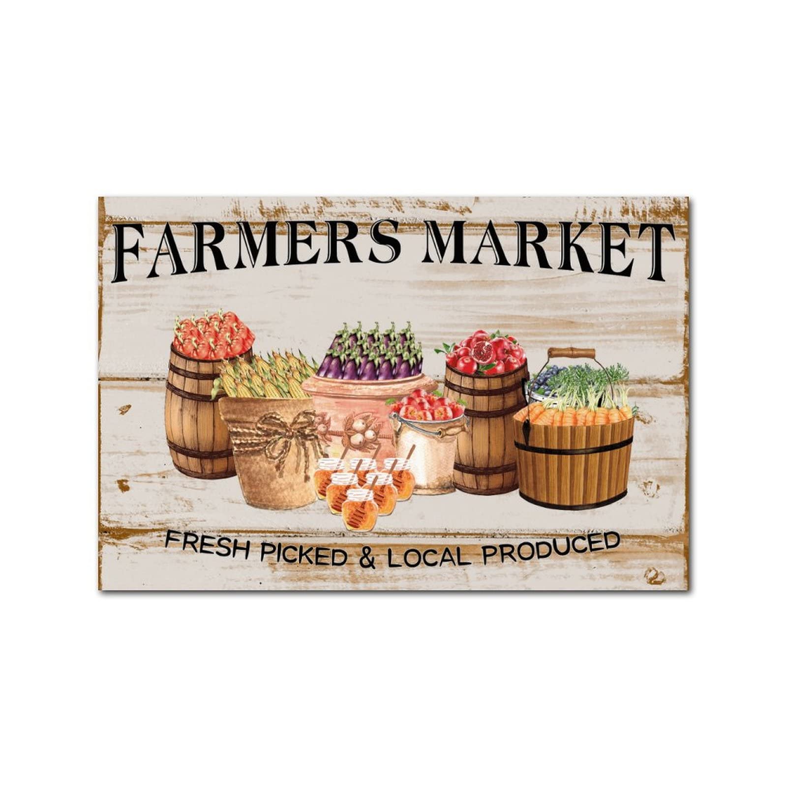 Vintage Wood Sign Farmers Market