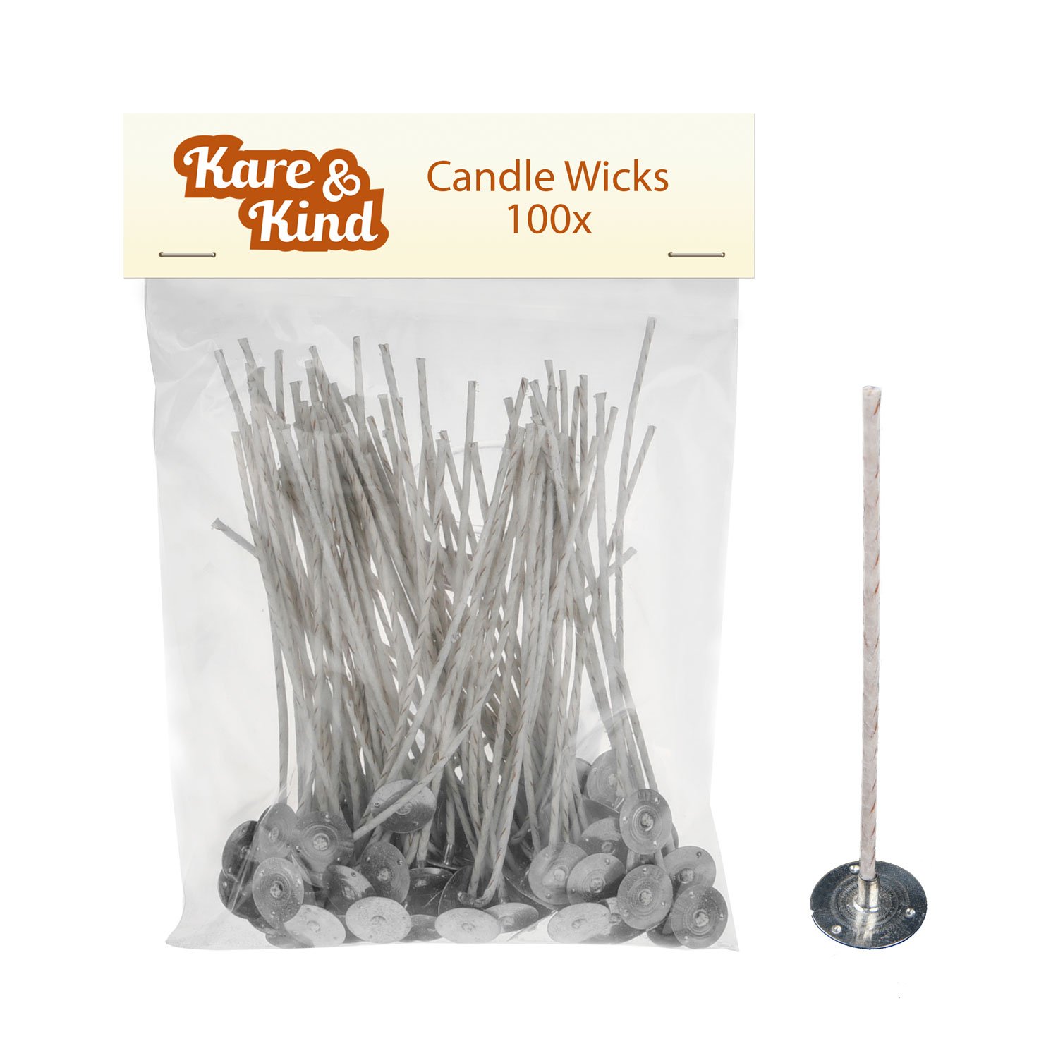 Candle Wicks for Candle Making - 100 Pieces - Coated With Natural Soy ...