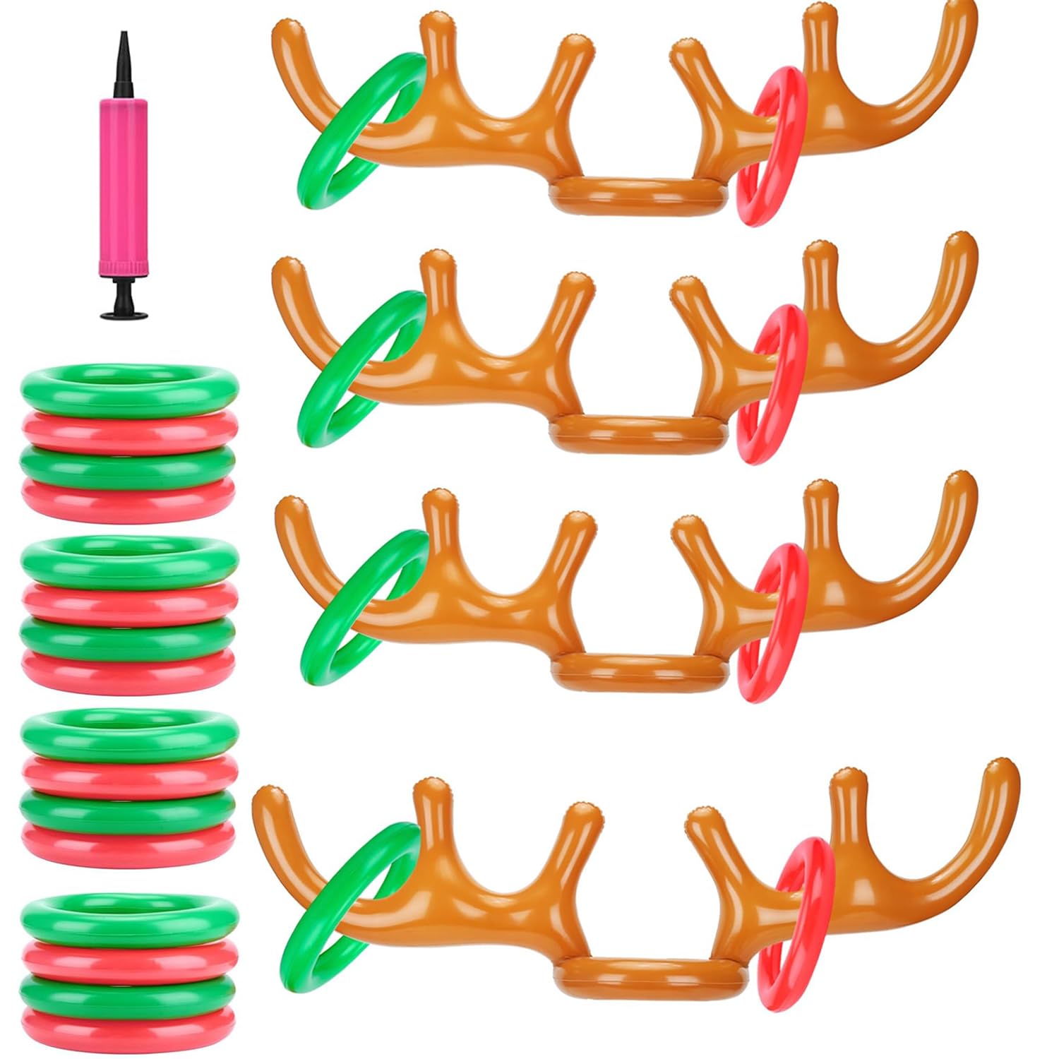 Amazon.com : 4 Pcs Inflatable Reindeer Antler Ring Toss Game,2024 ...
