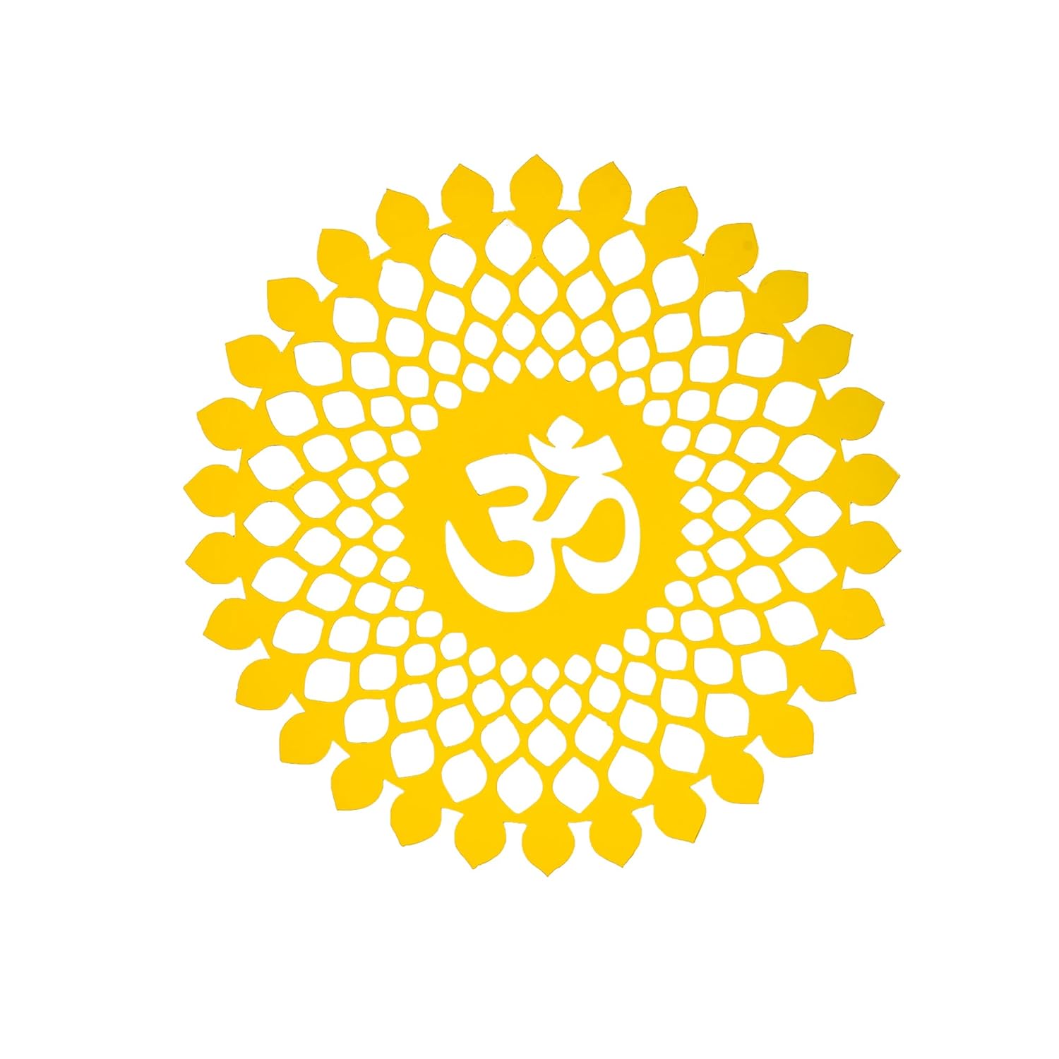 METSY Metal Yellow Ohm Religious Symbol 3D Acrylic Wall Hanging Decor ...