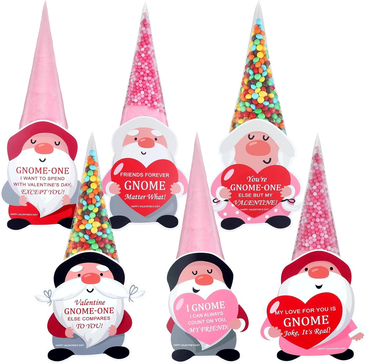 Amazon.com: 48 Sets Gnome Valentine's Day Cards Bulk Valentine's Day ...