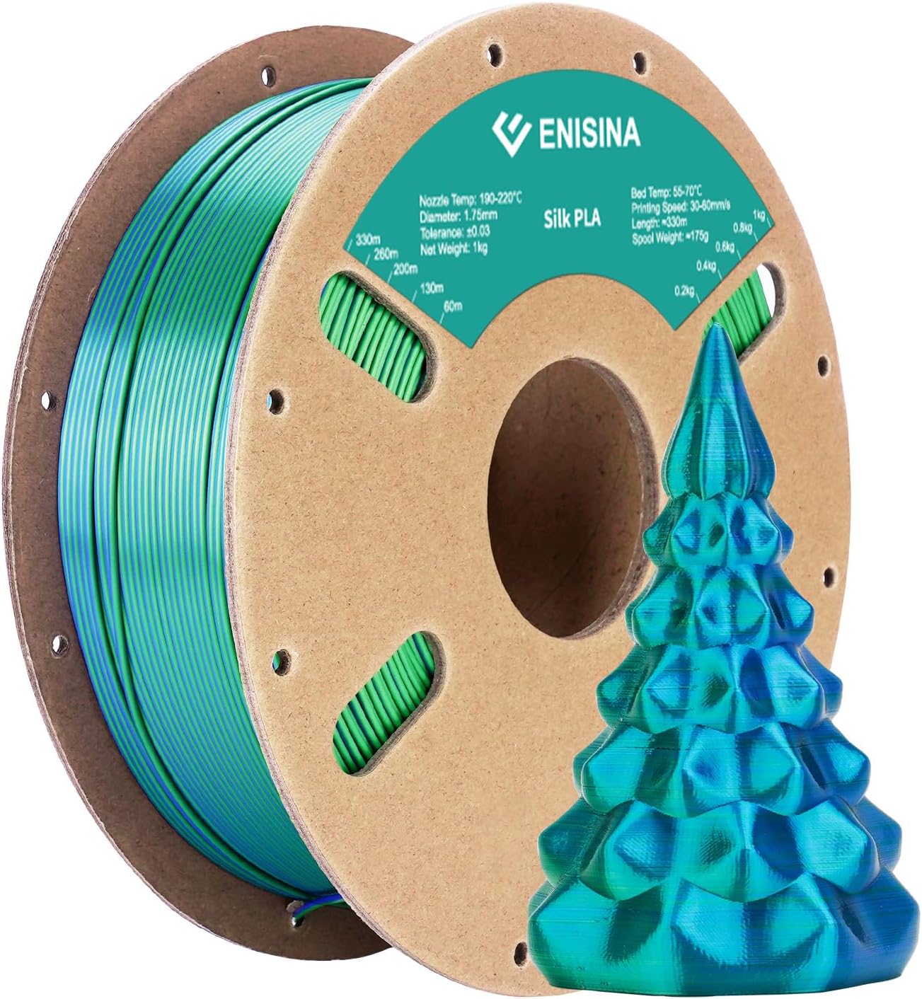Silk PLA Filament 1.75mm, ENISINA Silk Shiny Filament Clog-Free for 3D ...