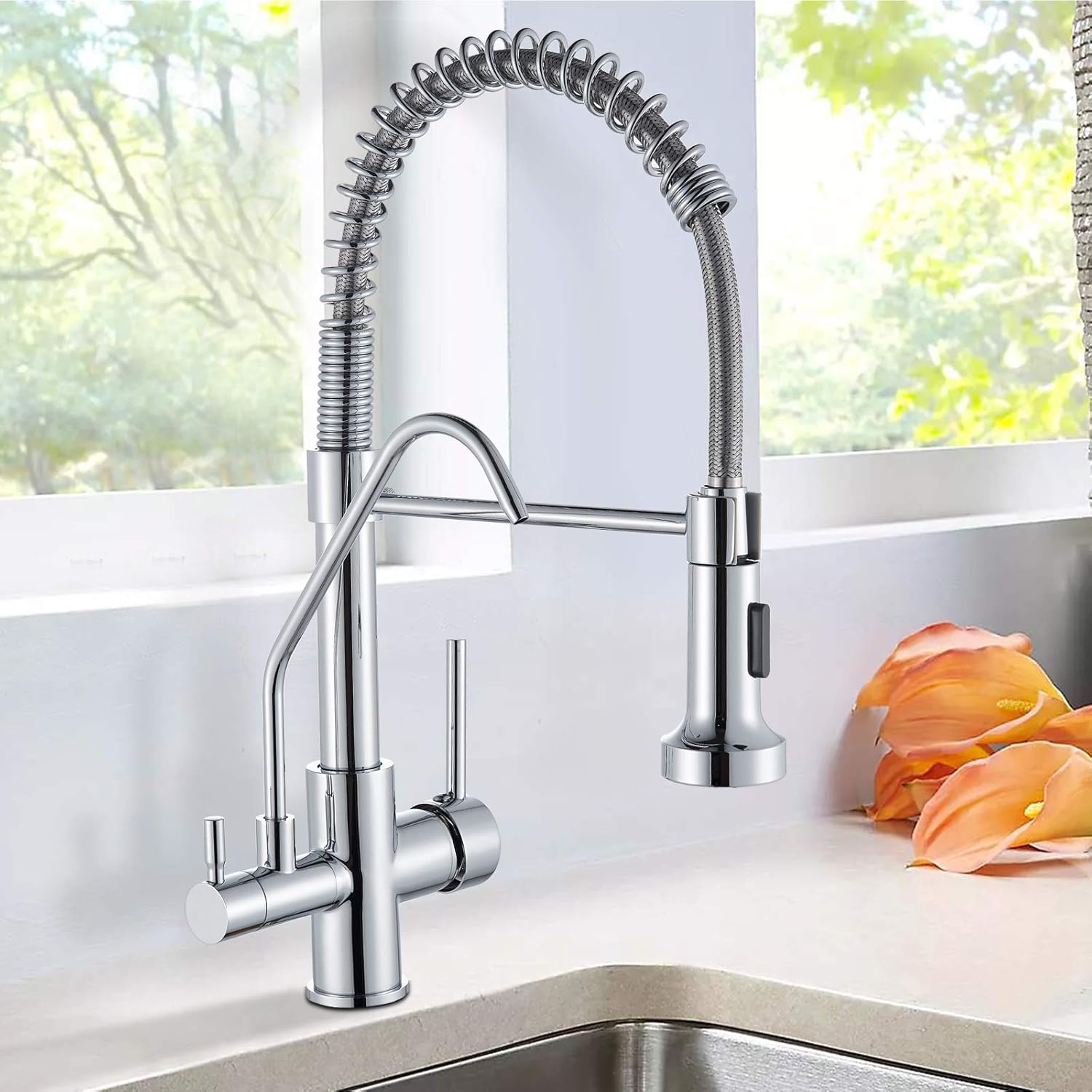 Suguword 3 Way Water Filter Tap Kitchen Drinking Sink Mixer Taps with ...