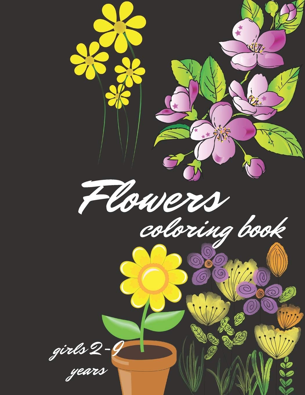 Buy Flowers coloring book: empty Flowers images for coloring Online at ...